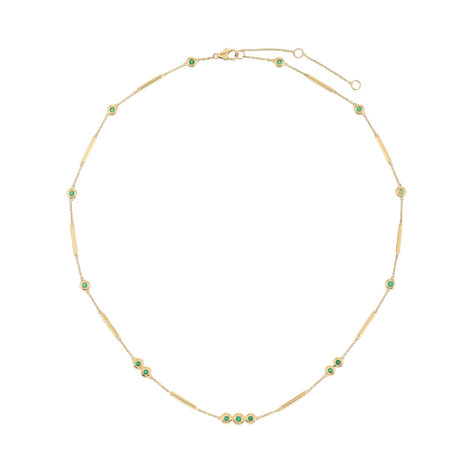 Emerald and Gold Segment Bar Necklace – Lauren Sigman Collection
